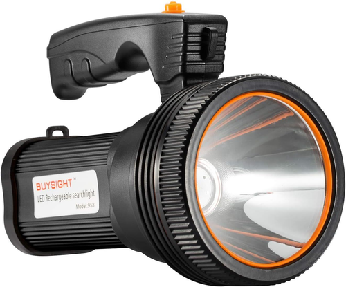 BUYSIGHT Rechargeable Spotlight Flashlight 1000 Lumens Handheld Classic ...