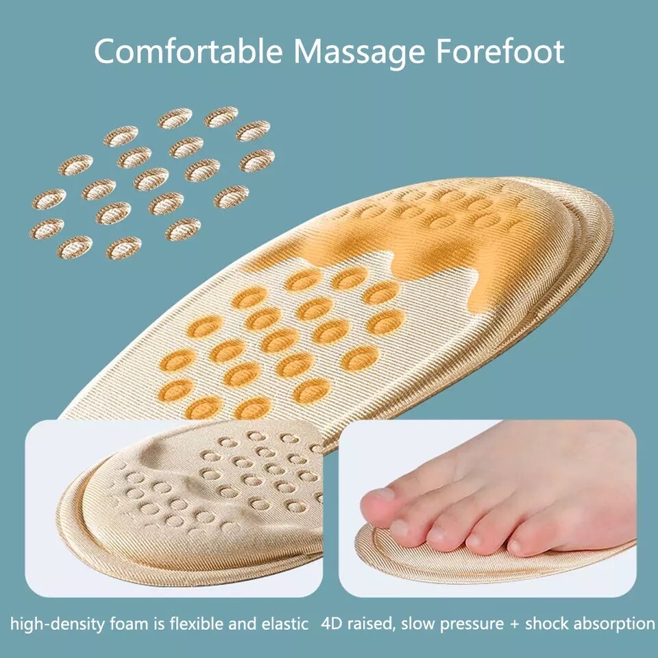 PAIR HALF INSOLES SHOE INSERTS FOREFOOT INSERT NON-SLIP SOLE CUSHION ...