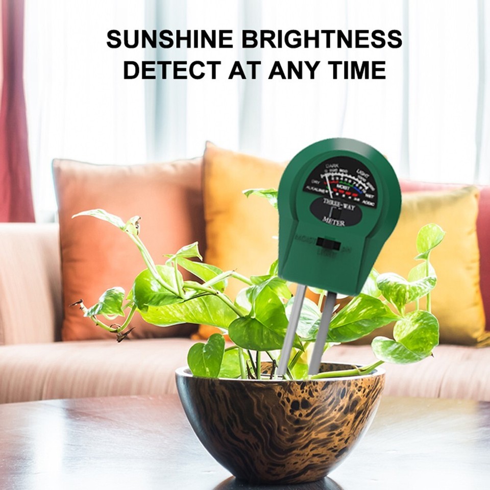 3-in-1 Soil Tester Measure Moisture pH Light Intensity Tool for Garden ...