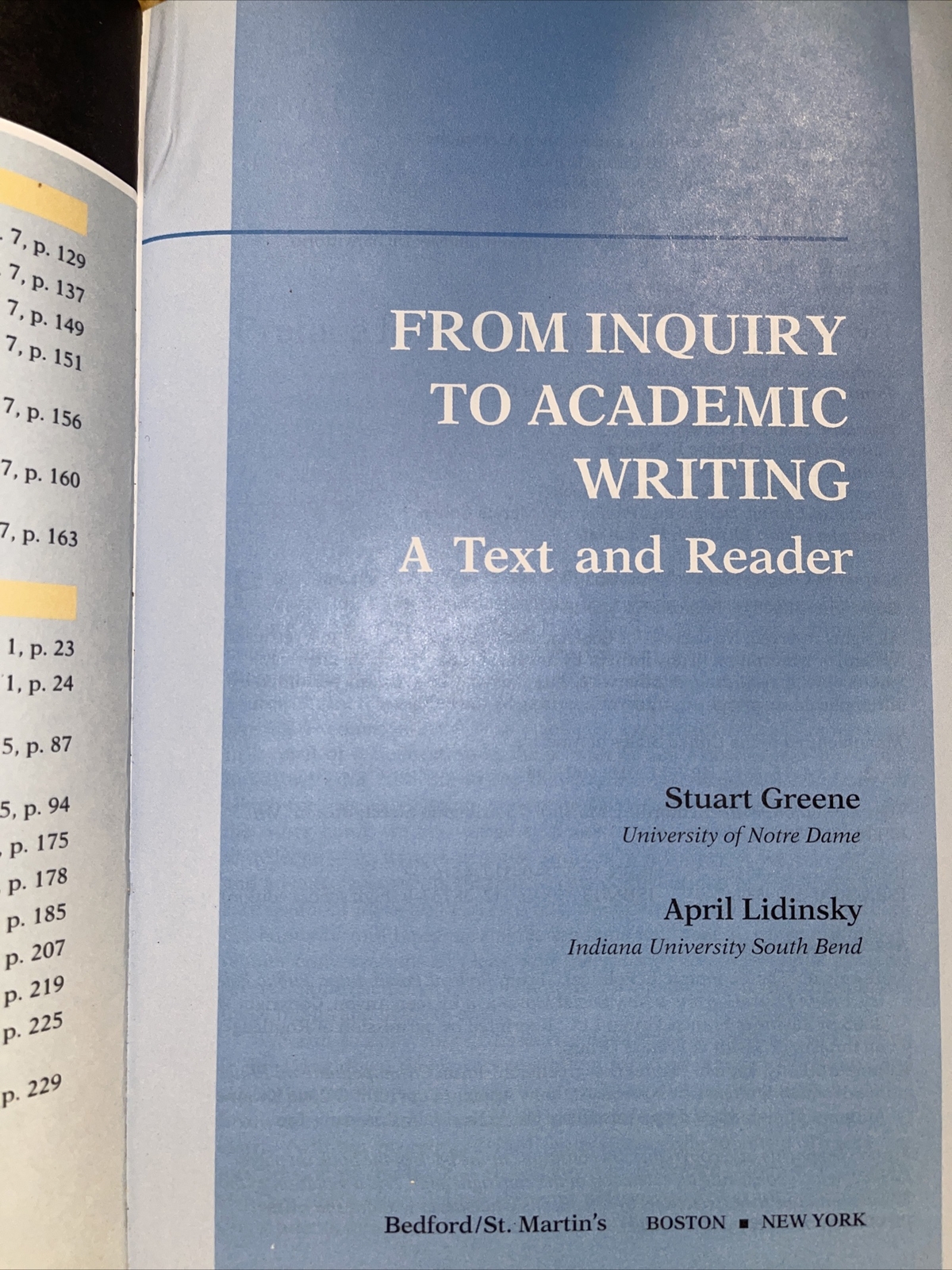 From Inquiry to Academic Writing : A Text and Reader by April Lidinsky ...