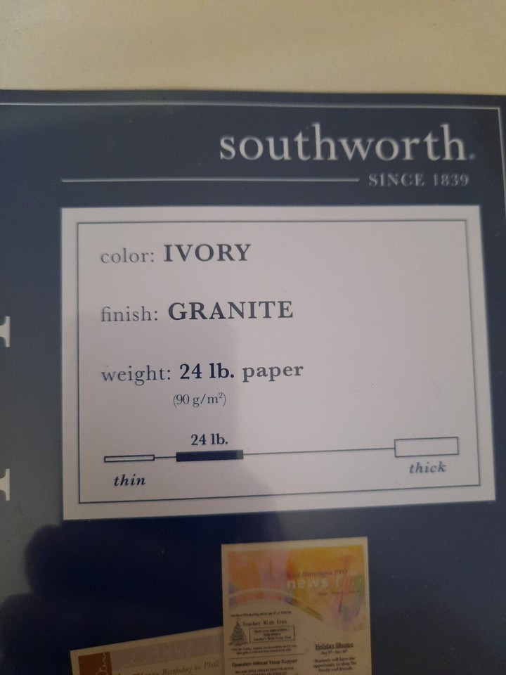 Southworth Fine Specialty Paper, Ivory, Granite, 24lb, 80ct sheets | eBay