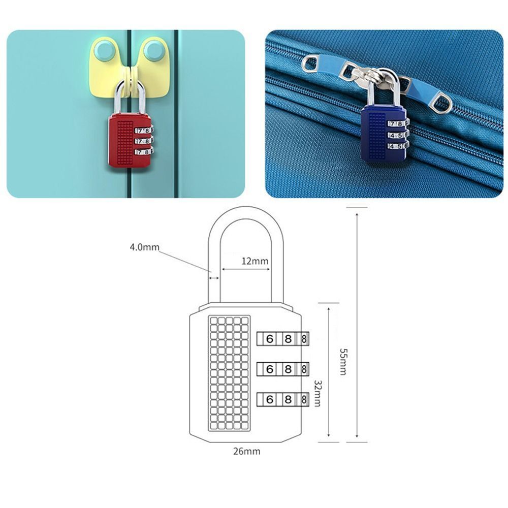 Backpack Zipper Lock Password Lock Luggage Padlock Dormitory Cabinet ...
