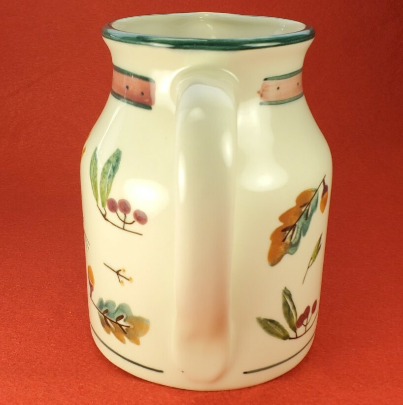 HARTSTONE Pottery Large Pitcher 64oz Woodland Pattern Acorns Oak Leaves ...