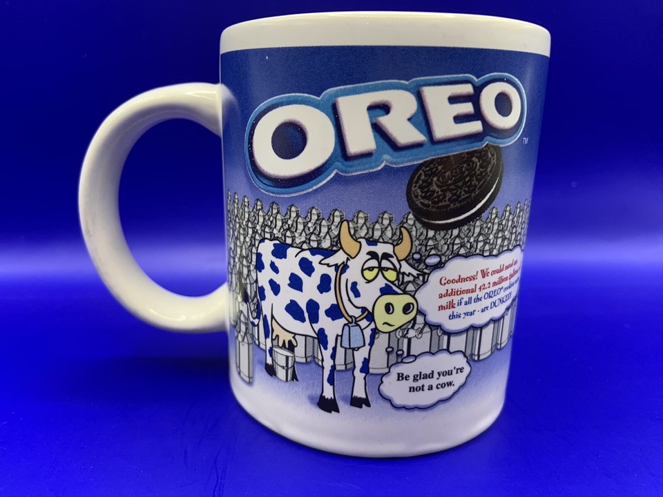 Oreo Cookie Coffee Cup Nabisco Houston Harvest Collectible Tired Cow w ...