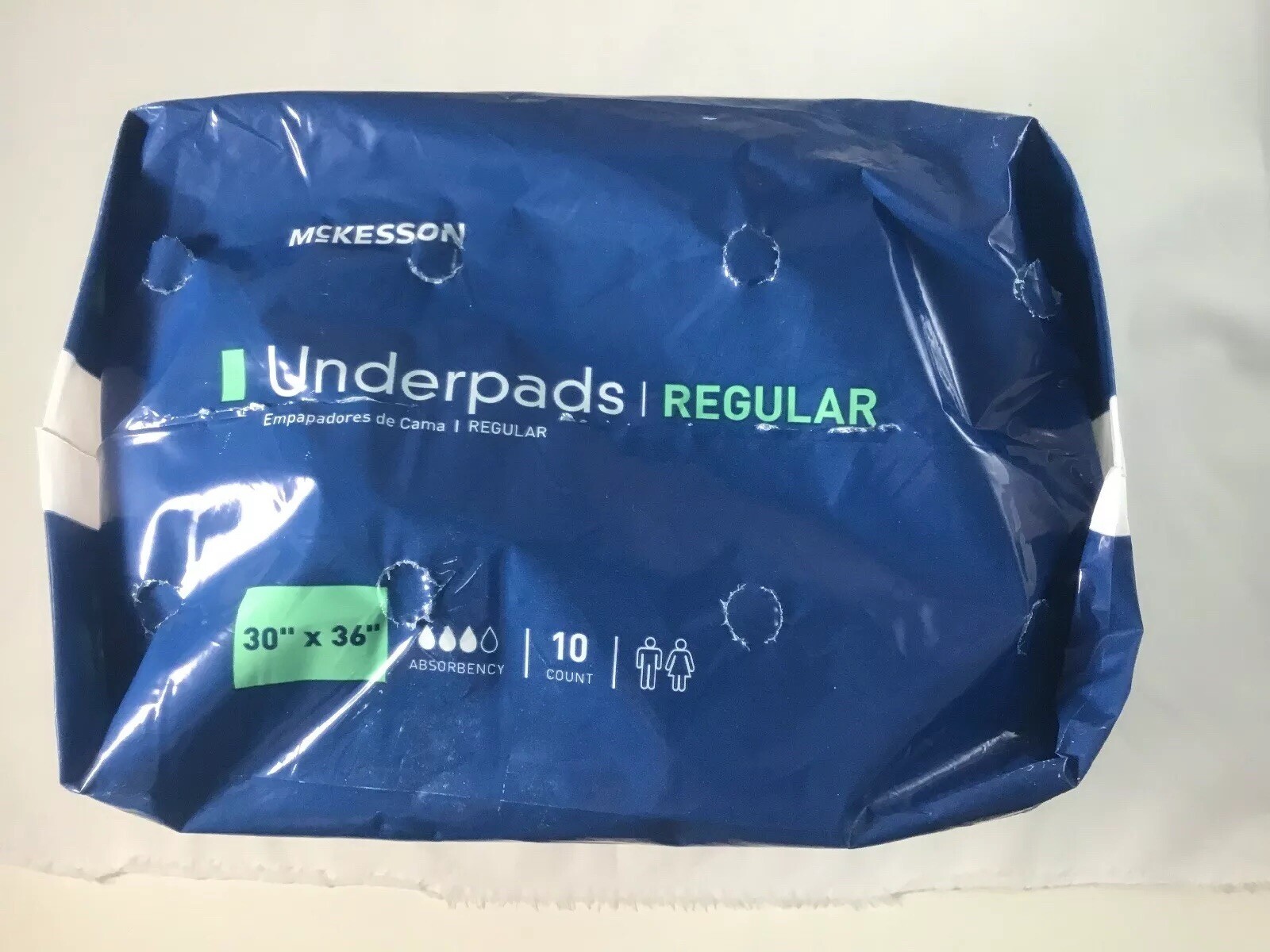 McKesson Underpads Regular 30" x 36" Moderate Absorbency 10 Count ...