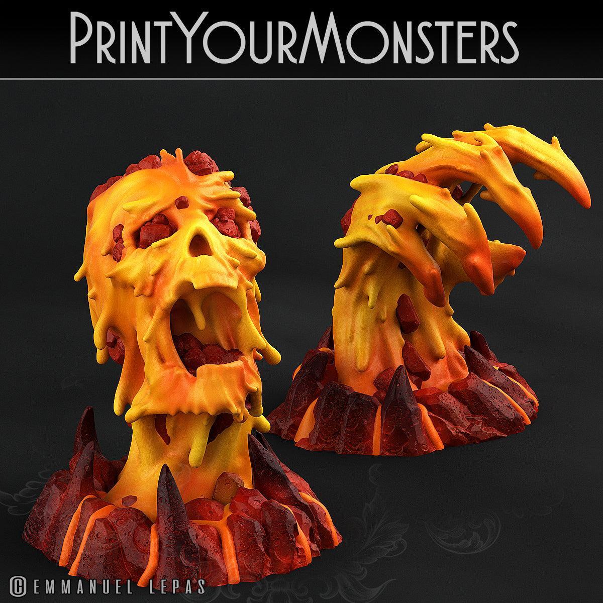 3D Printed Print Your Monsters Infernal Magma Set 28mm - 32mm D&D ...