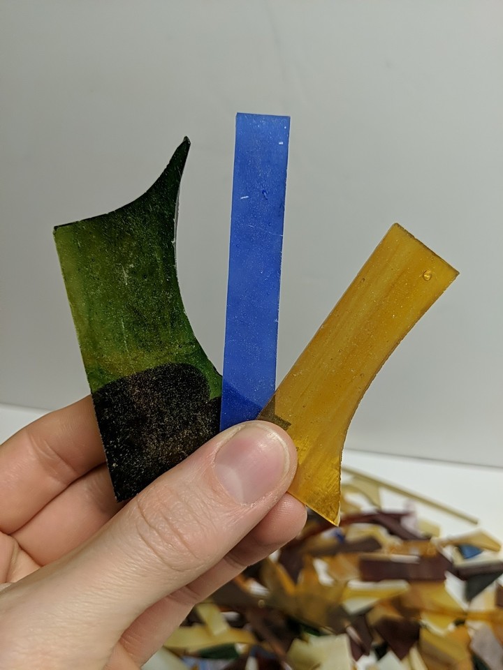 5lb LOT #156 - Stained Glass Small Pieces Scrap Mosaics Art Projects ...
