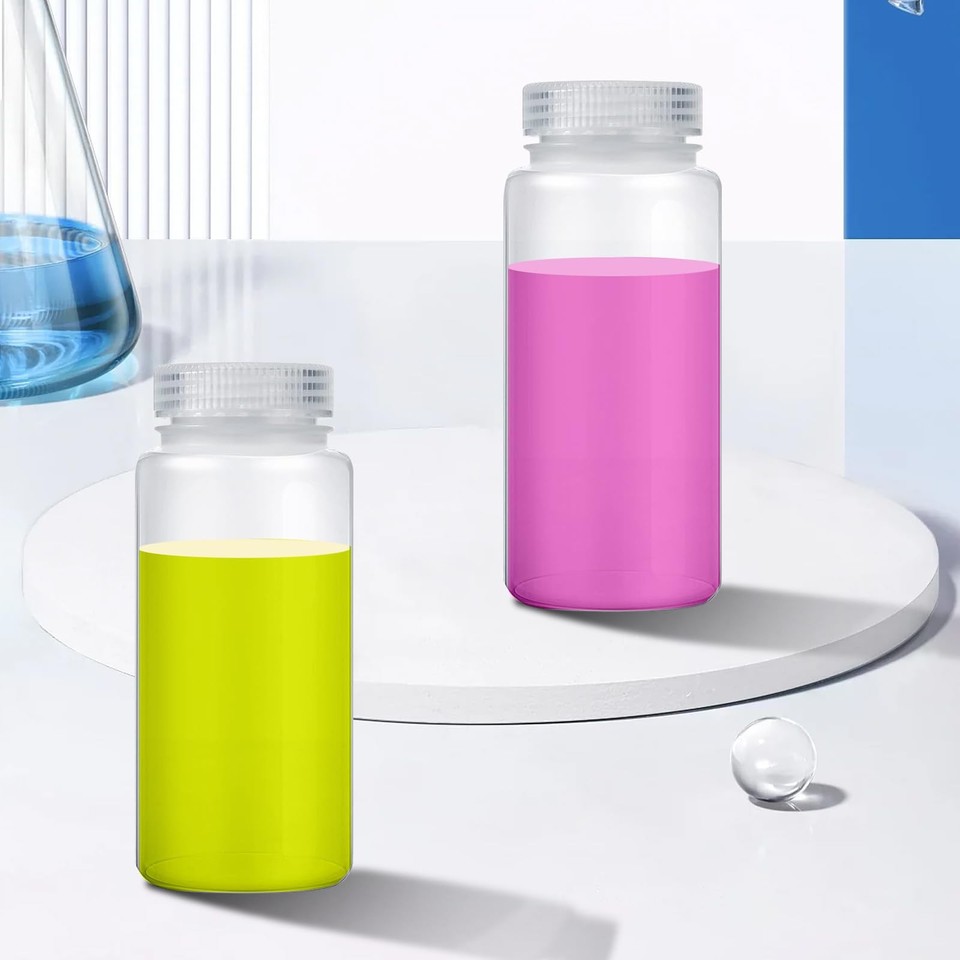 24 Pcs 16oz Clear Plastic Sample Bottles with Lids Leak Proof Lab ...