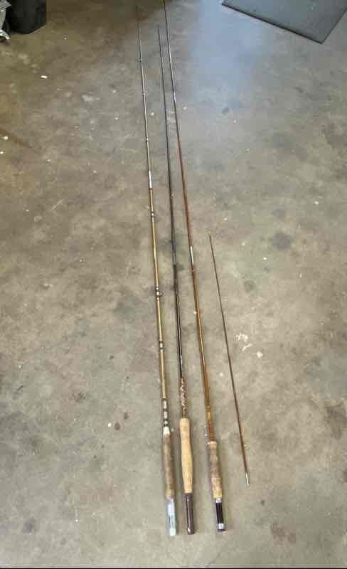 Vintage Brown Bamboo Trout Classic Fly Fishing Rods Poles Lot Of 3 | eBay