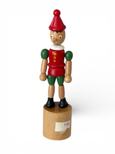 Vintage Thumb Push Wooden Pinocchio Collapsing Puppet Toy, 5.5" | eBay
