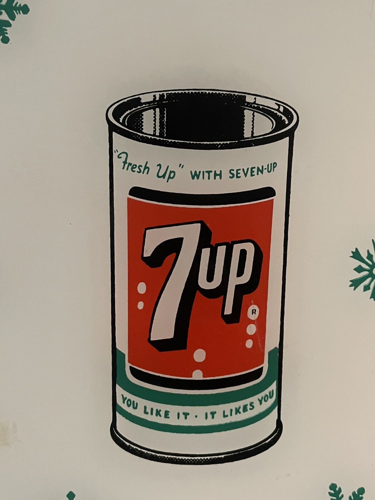 Vintage 7 Up Sign Embossed Plastic Cooler Insert Sign Advertising 7 Up ...