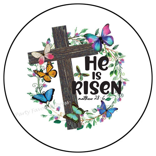 HE IS RISEN EASTER ENVELOPE SEALS LABELS STICKERS PARTY FAVORS | eBay