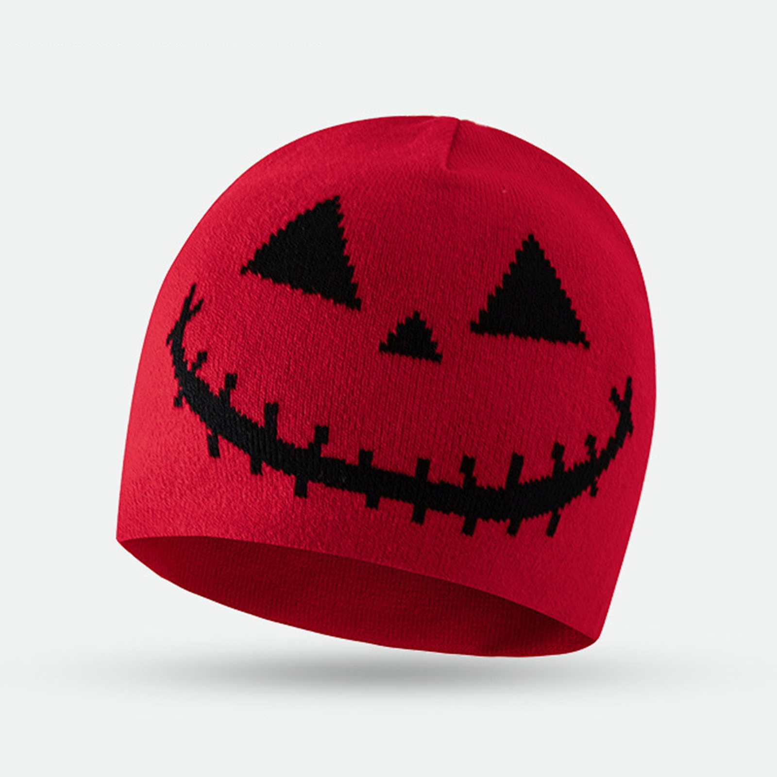 Men Women Halloween Beanie Hat Spooky Pumpkin Ghost Face Warm Wool ...