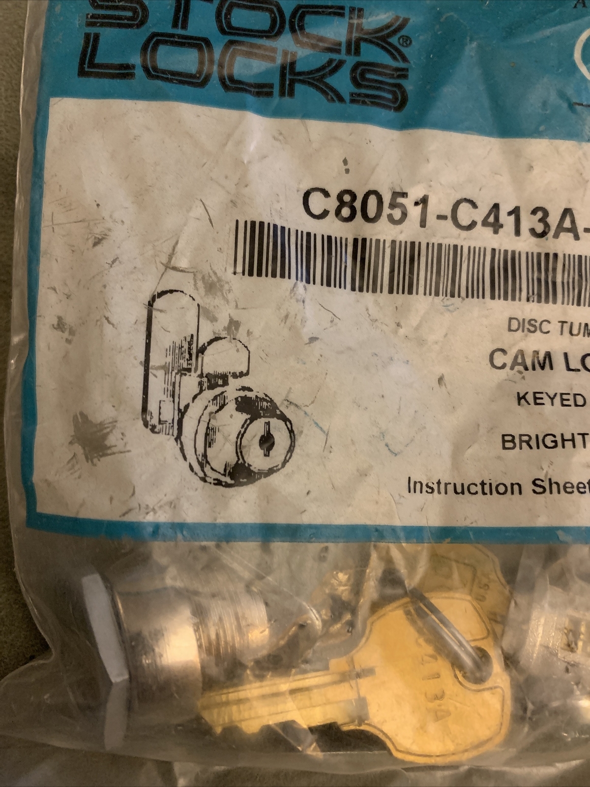 COMPX C8051-C413A-14A Disc Tumbler Cam Locks Keyed Alike Bright Nickel ...