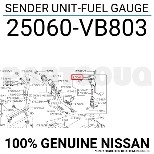 25060VB803 Genuine Nissan SENDER UNIT-FUEL GAUGE 25060-VB803 | eBay