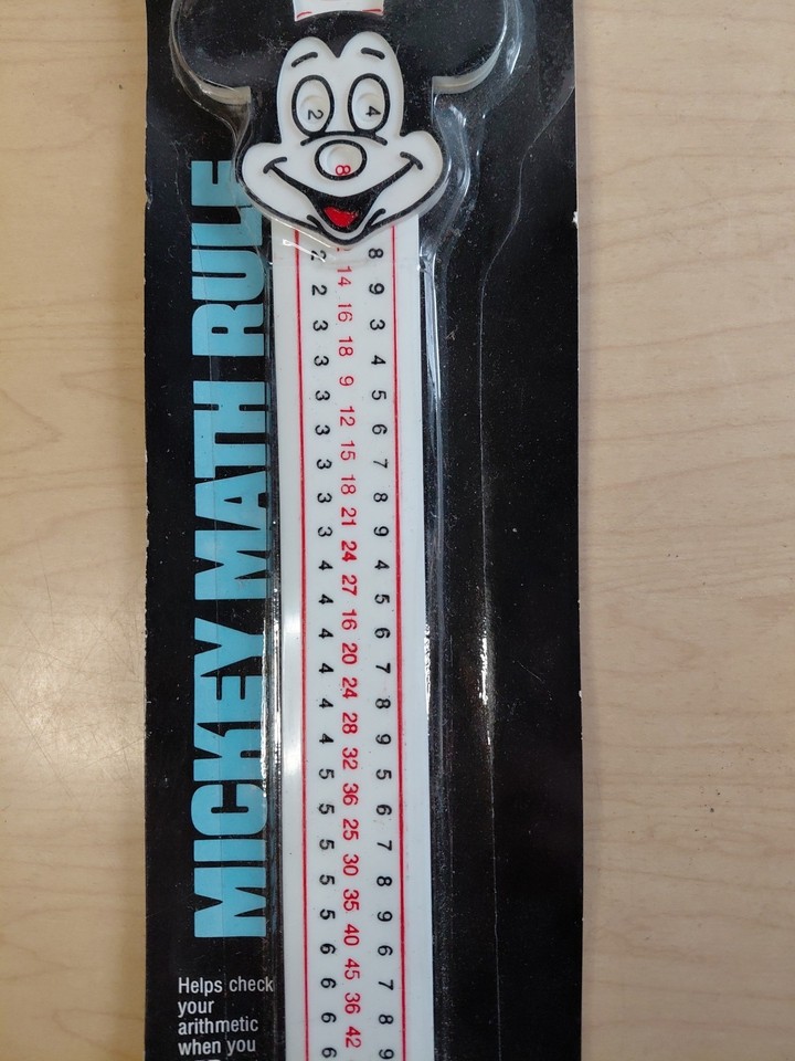 Vintage Walt Disney World White Sliding Mickey Mouse Conversion Math ...