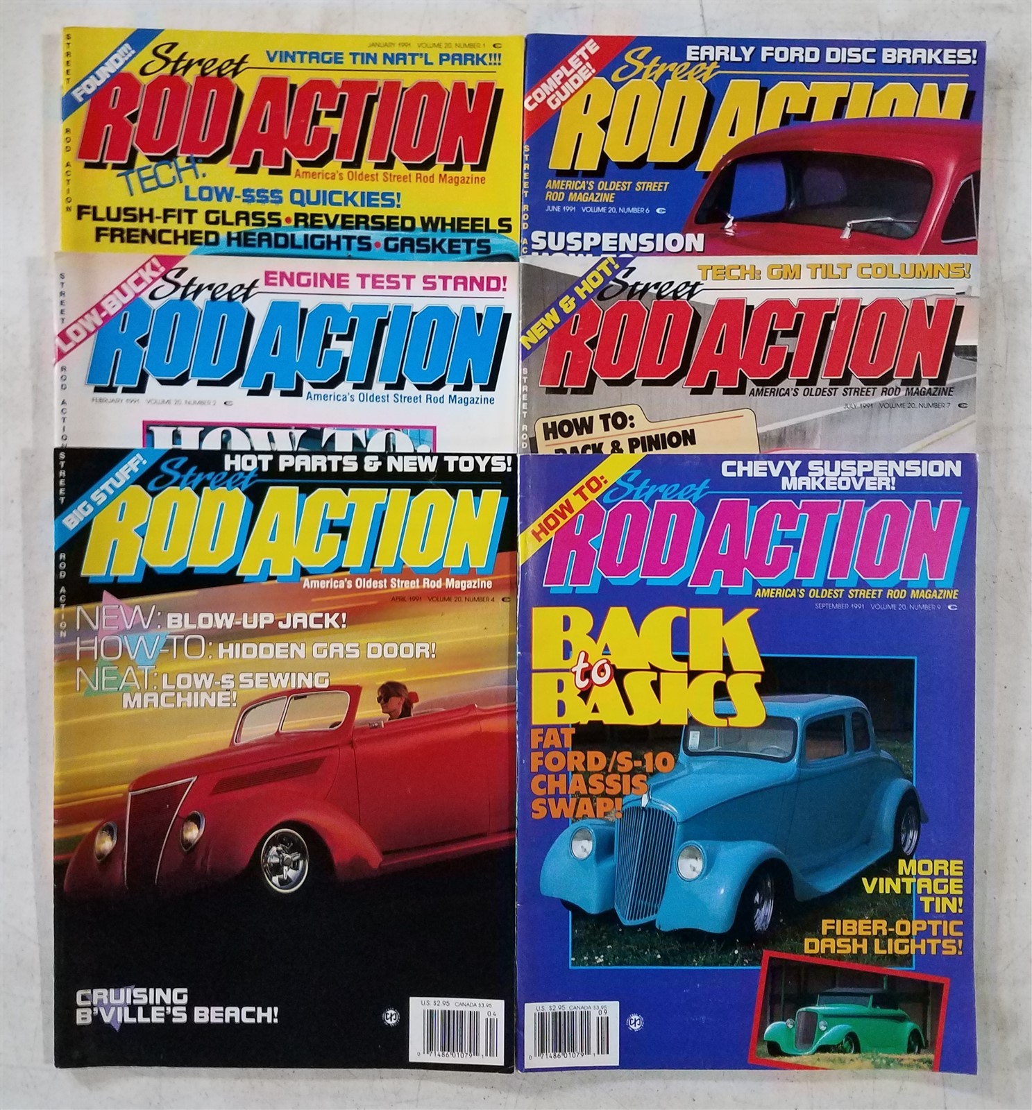 Street Rod Action Magazine 1991 Partial Year - 6 Issues - Hot Rods ...
