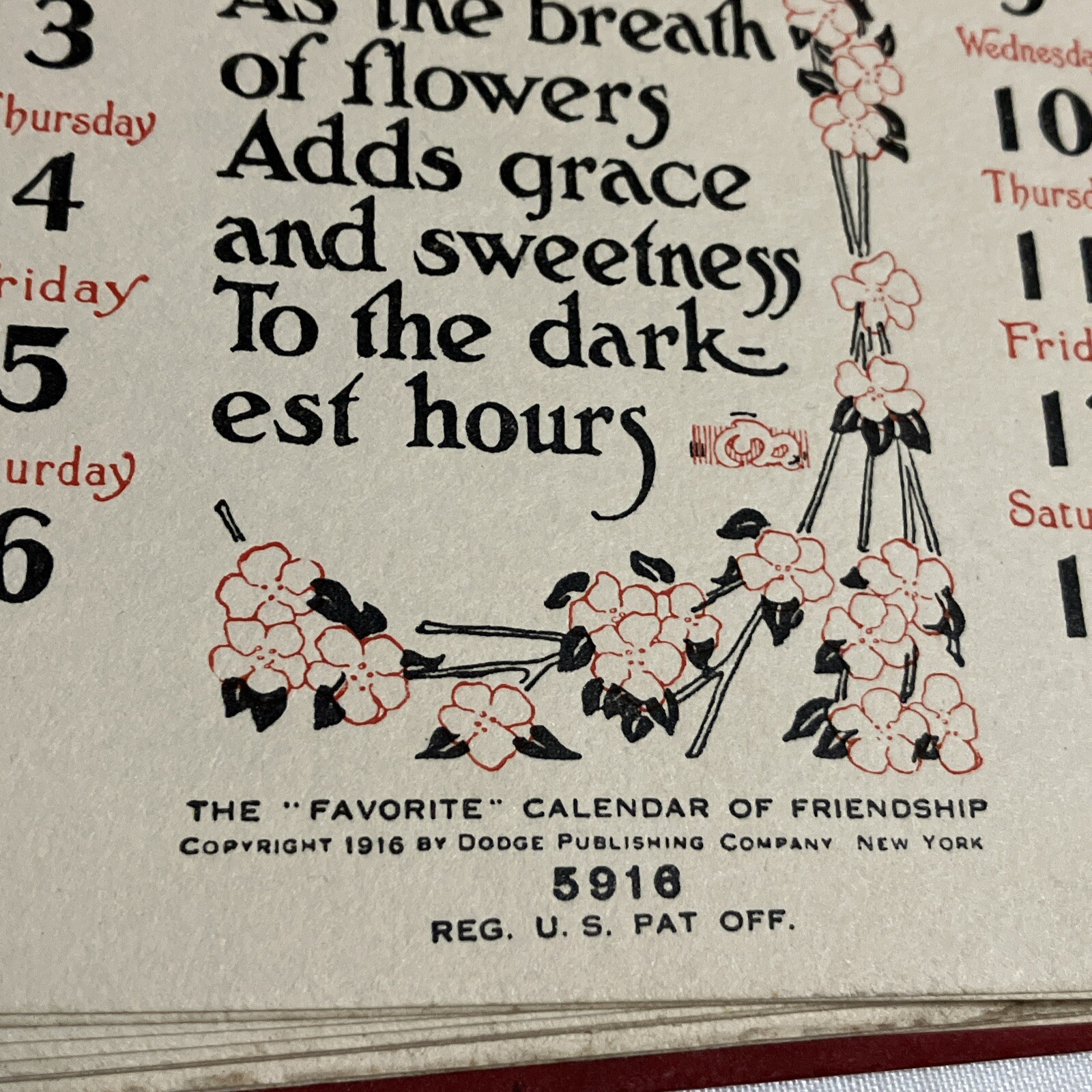 Antique Ephemera The Favorite Calendar 1916 By Dodge Publishing Co. New ...