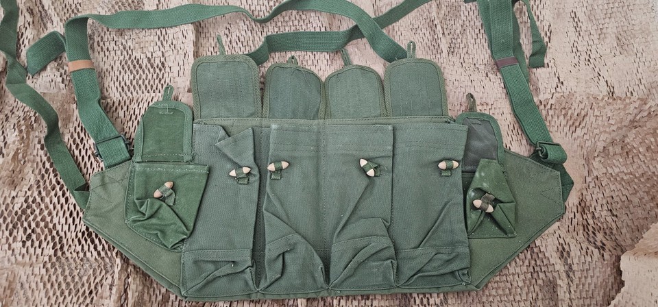 GENUINE ORIGINAL CHINESE MILITARY TYPE 81 CHEST-RIG BANDOLIER POUCH NOS ...