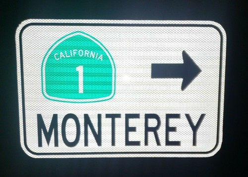 MONTEREY US Highway 1 route road sign - California, Bay Aquarium | eBay