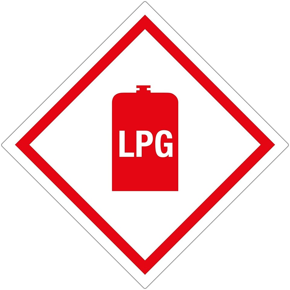 LPG Self Adhesive Sticker Signs Gas Locker Caravan Motorhome Campervan ...