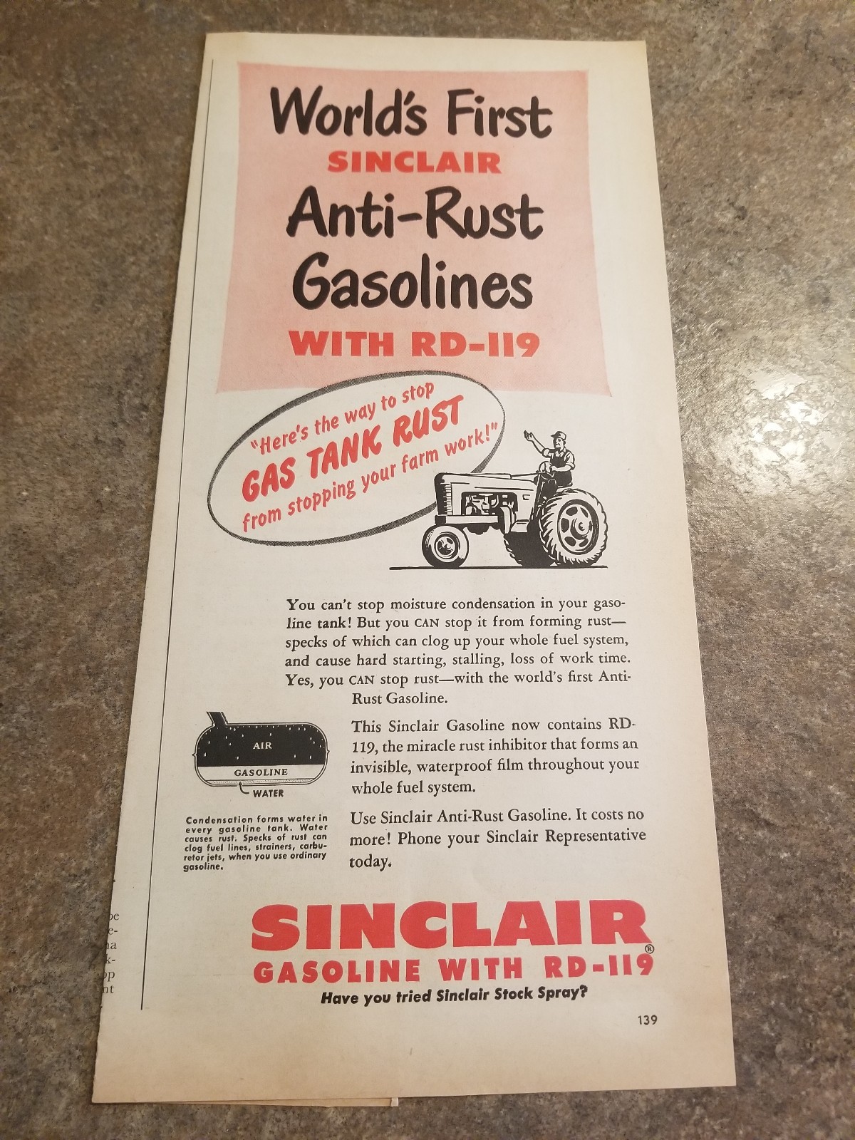 1951 Vintage Sinclair Gasoline with RD 119 Print Ad | eBay
