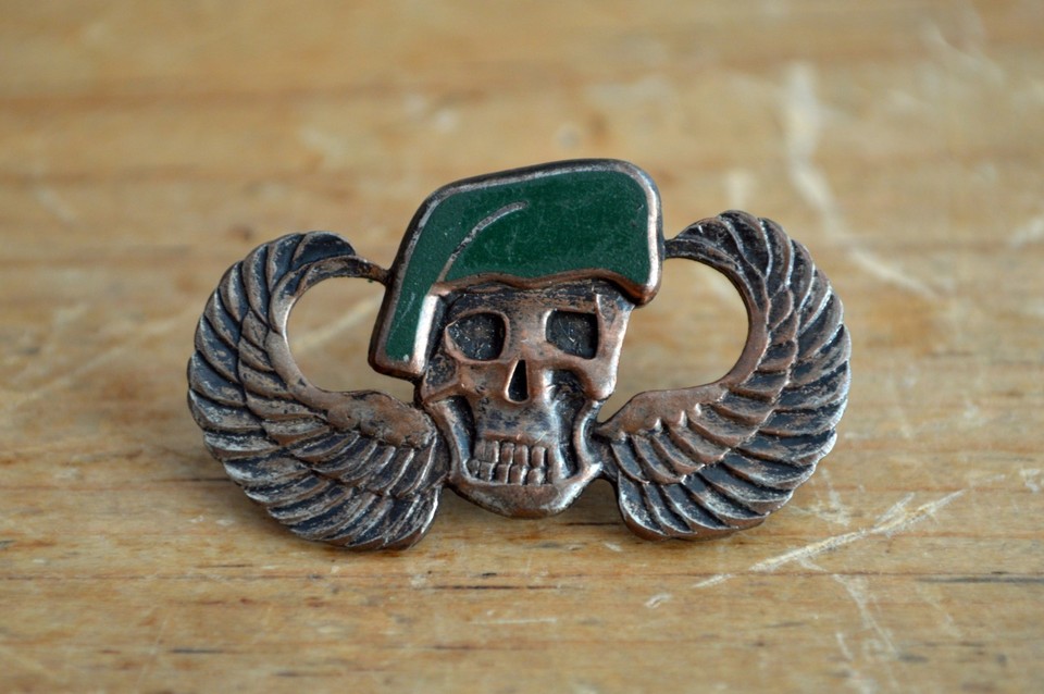 Vietnam Era Special Forces Trench Art Pin, Winged Skull Pin, Airborne ...