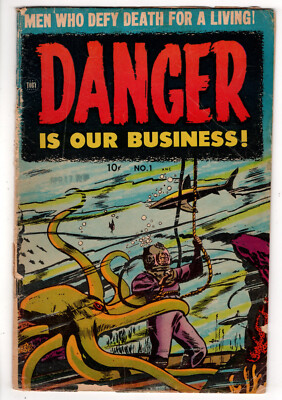 DANGER IS OUR BUSINESS #1 (1953) - GRADE 3.5 - FRANK FRAZETTA - GOLDEN ...