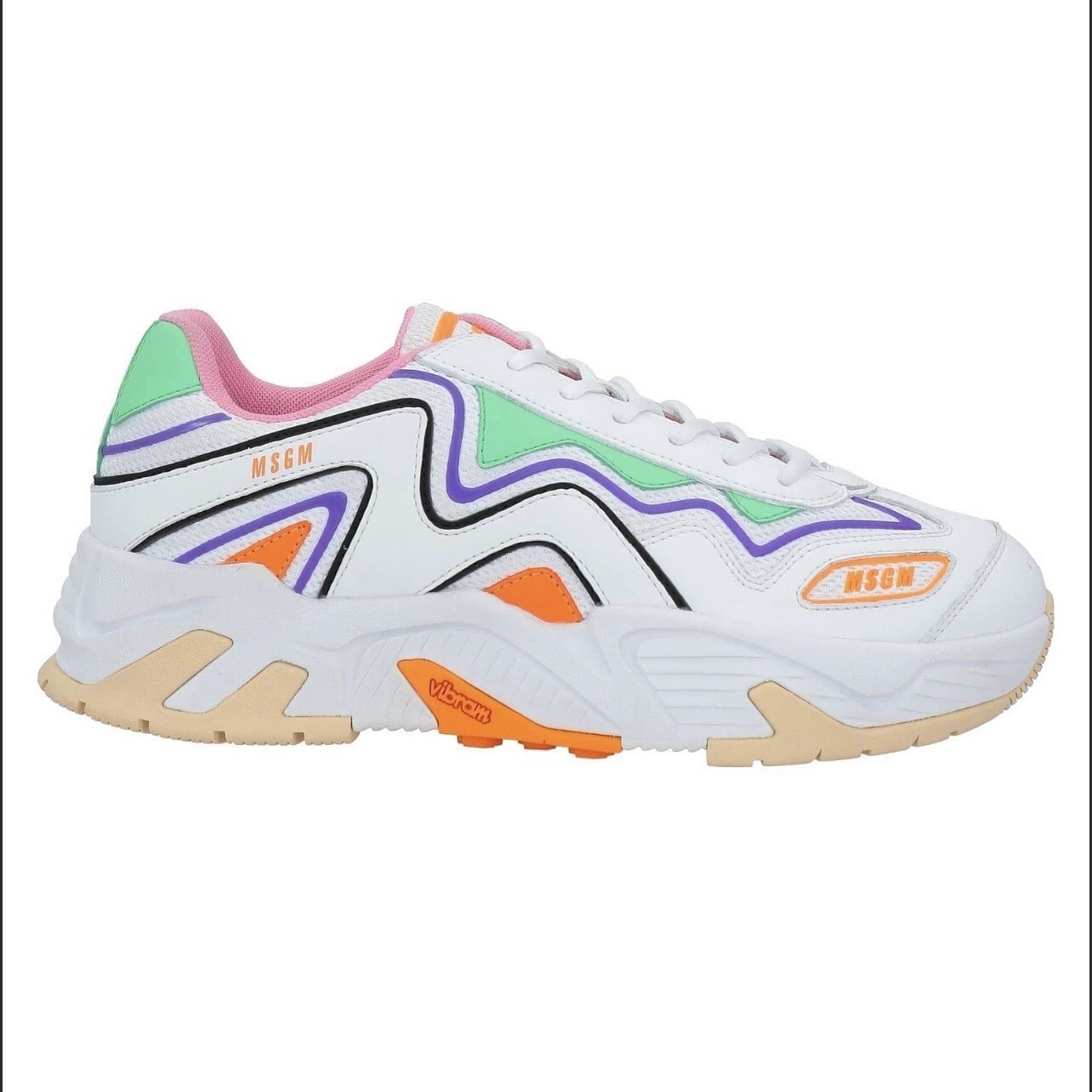MSGM x Vibram Sole Colorful Trainer Sneakers + Shoe B… - Gem