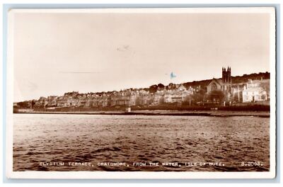 Elysium Terrace Craigmore From Water Isle Of Bute Scotland RPPC Photo ...
