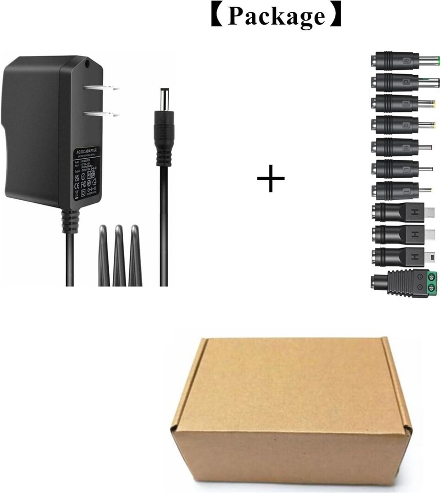 Versatile 5V 2A Wall Charger with 11 Interchangeable DC Tips - Durable ...