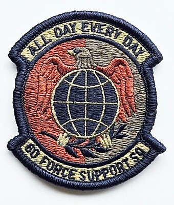 Air Force 60th Force Support Squadron Spice Brown Hook Back Patch | eBay