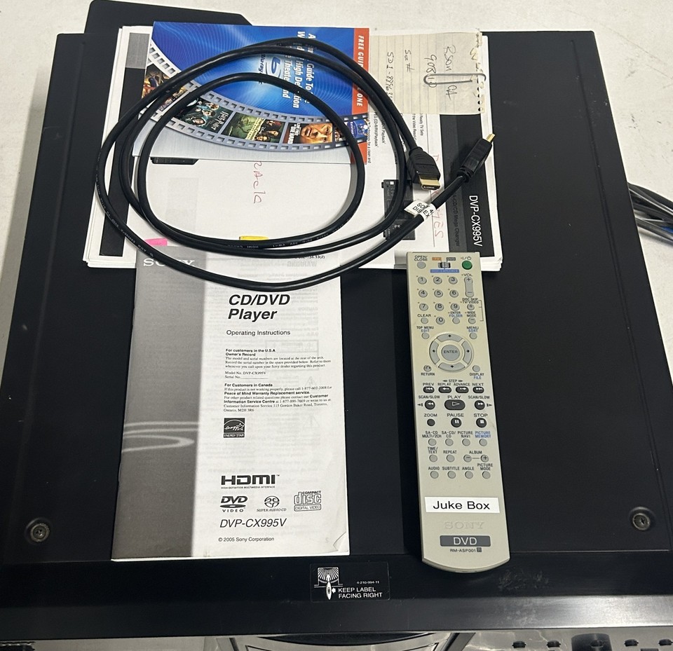 Sony DVP-CX995V DISC EXPLORER 400-Disc DVD CD Mega Changer JUKE BOX ...