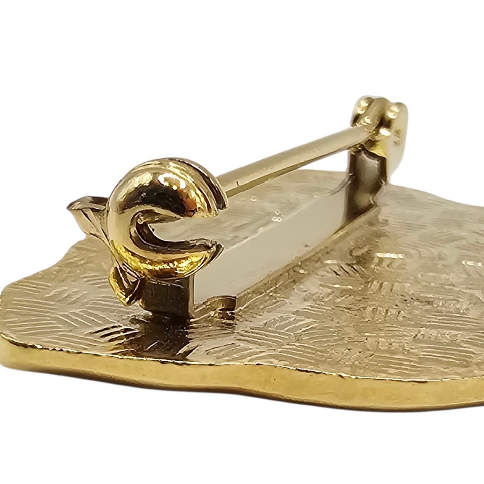 Vtg FISH & CROWN Signed Elephant Head Brooch Blue Purple Iridescent ...