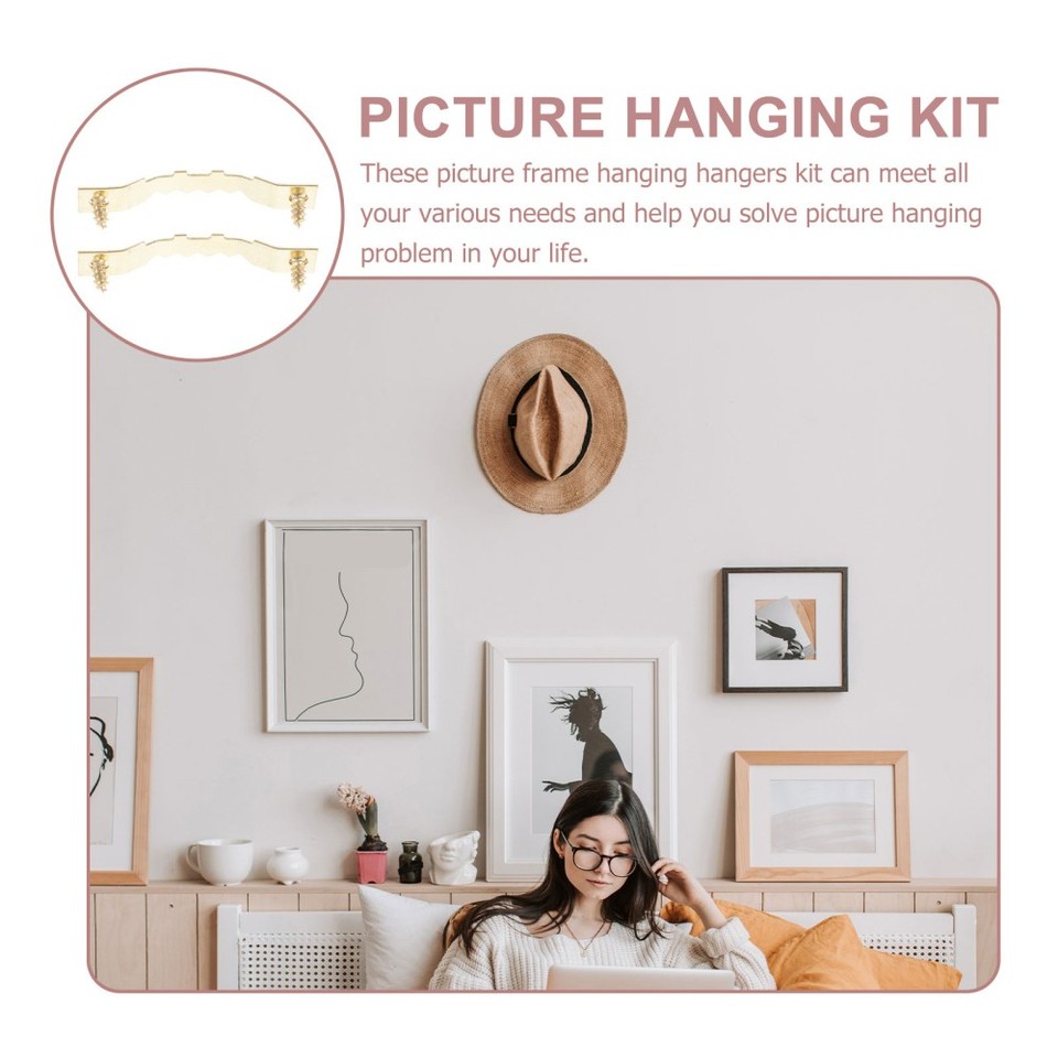 100 Pcs Photo Frame Hooks Picture Hanger Hangers Hanging Brackets ...
