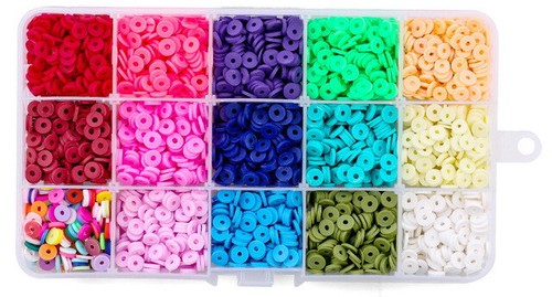 6mm 24 Grid Soft Ceramic Colored Circular Disc Bohemian Style DIY ...