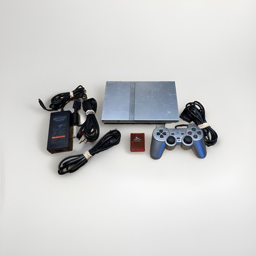 PlayStation 2 Slim PS2 Silver Console Bundle SCPH-77001 Silver ...