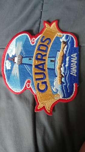 Vintage Large AWANA GUARDS Embroidered Patch 5.5 x 6 Lighthouse Beacon ...