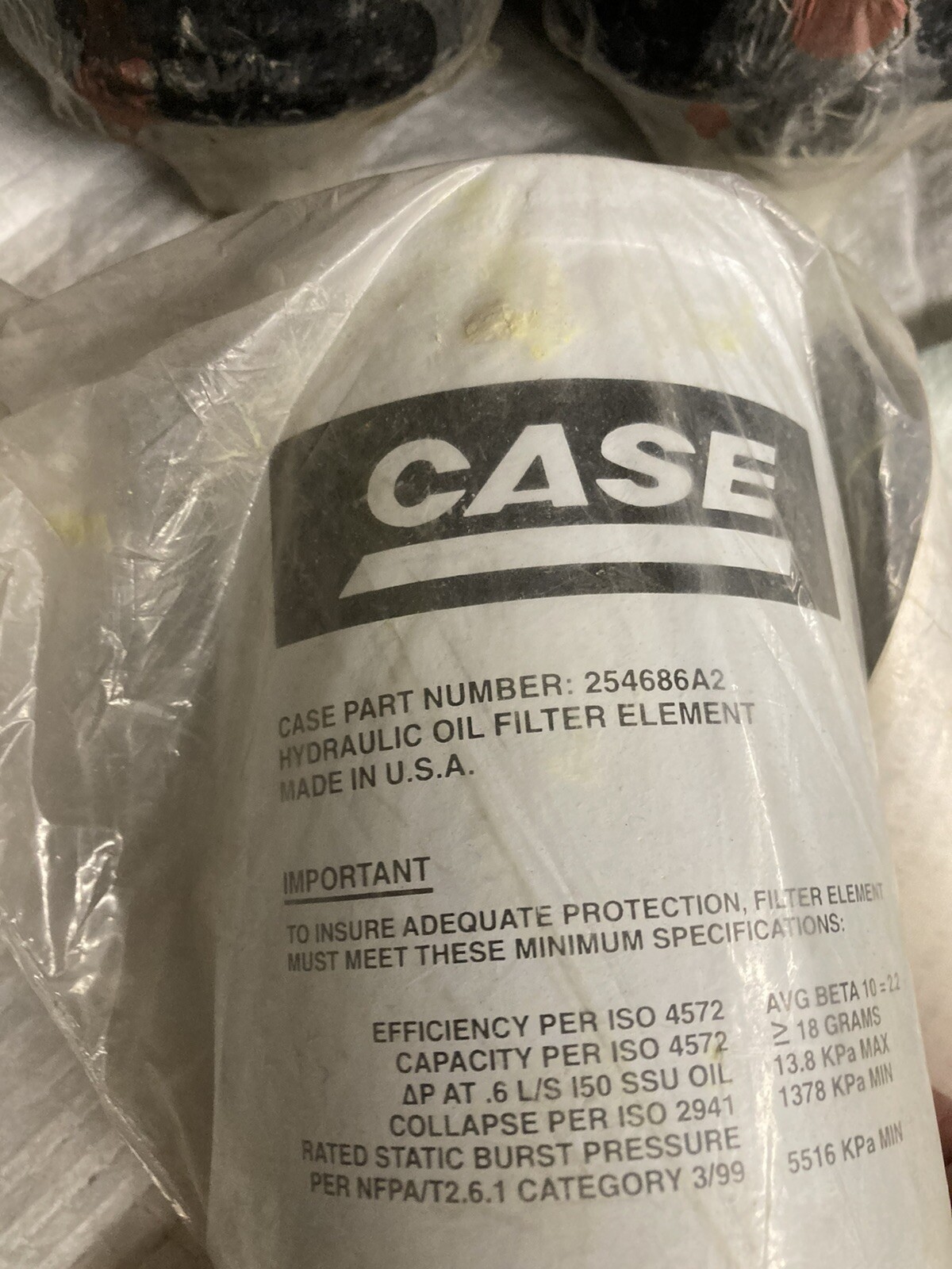 Genuine OEM Case CNH 254686A2 Spin On Hydraulic Oil Filter Element, New ...