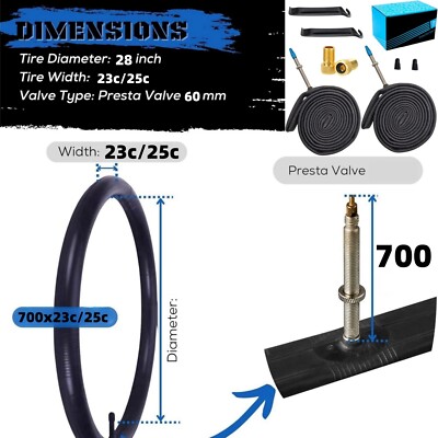 700 X 25C/28C presta 60MM VALVE BICYCLE BIKE INNER TUBE | eBay