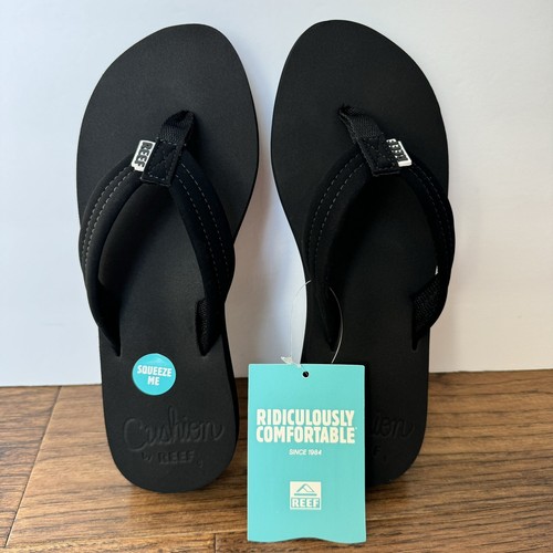 REEF Women's Cushion Breeze Flip Flops Size 6 Black Thong Sandals NEW ...