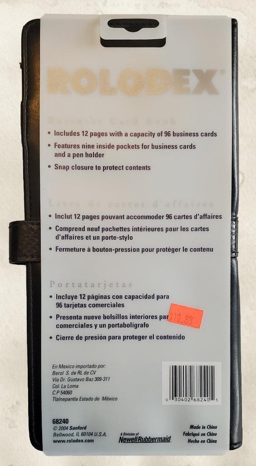 ROLODEX® Business Card Book, Holds 96 Cards, 9 Inside Pockets! NEW OPEN ...