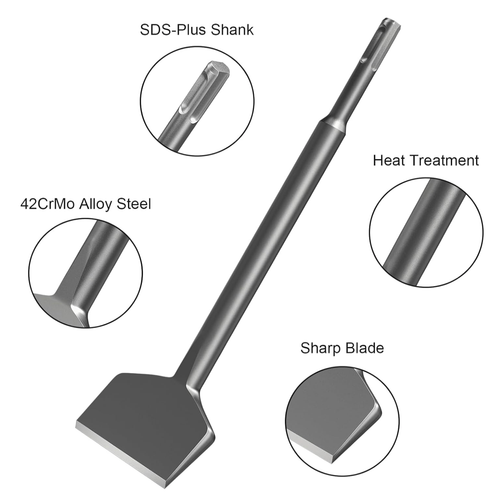 TOOVEM 1 pc Wide Cranked Angled Bent Tile Removal Chisel Tool 3x10 Inch ...