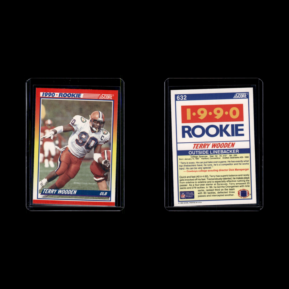 Terry Wooden Rookie #632 1990 Score Seattle Seahawks Football Card NFL ...