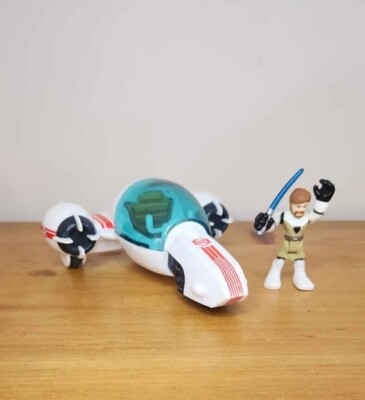 Hasbro Star Wars Playskool Heroes Action Figure Jedi Obiwan Freeco Bike ...