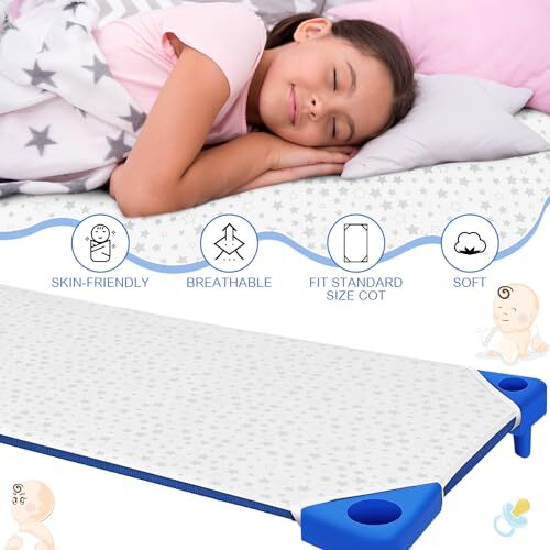 Pcs Nap Mat Sheets Cot Sheets for Daycare Toddler Standard Size 2 White ...