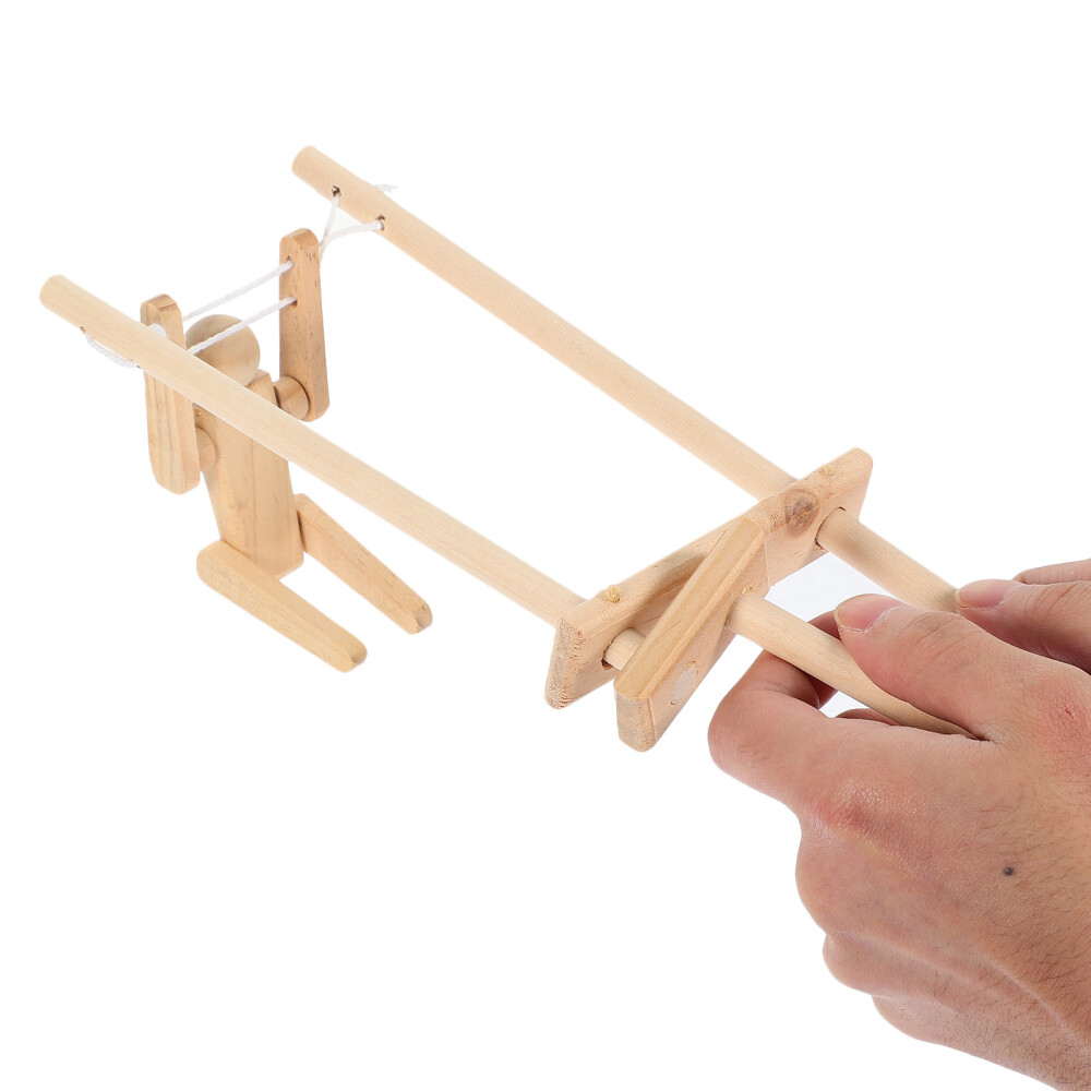 3PCS Wooden Toy Blank Flipping Action Figures Natural Unfinished Wooden ...