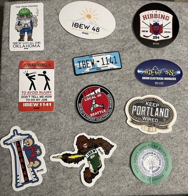 LOT Of ELEVEN 11 IBEW Local Union STICKERS M42 | eBay