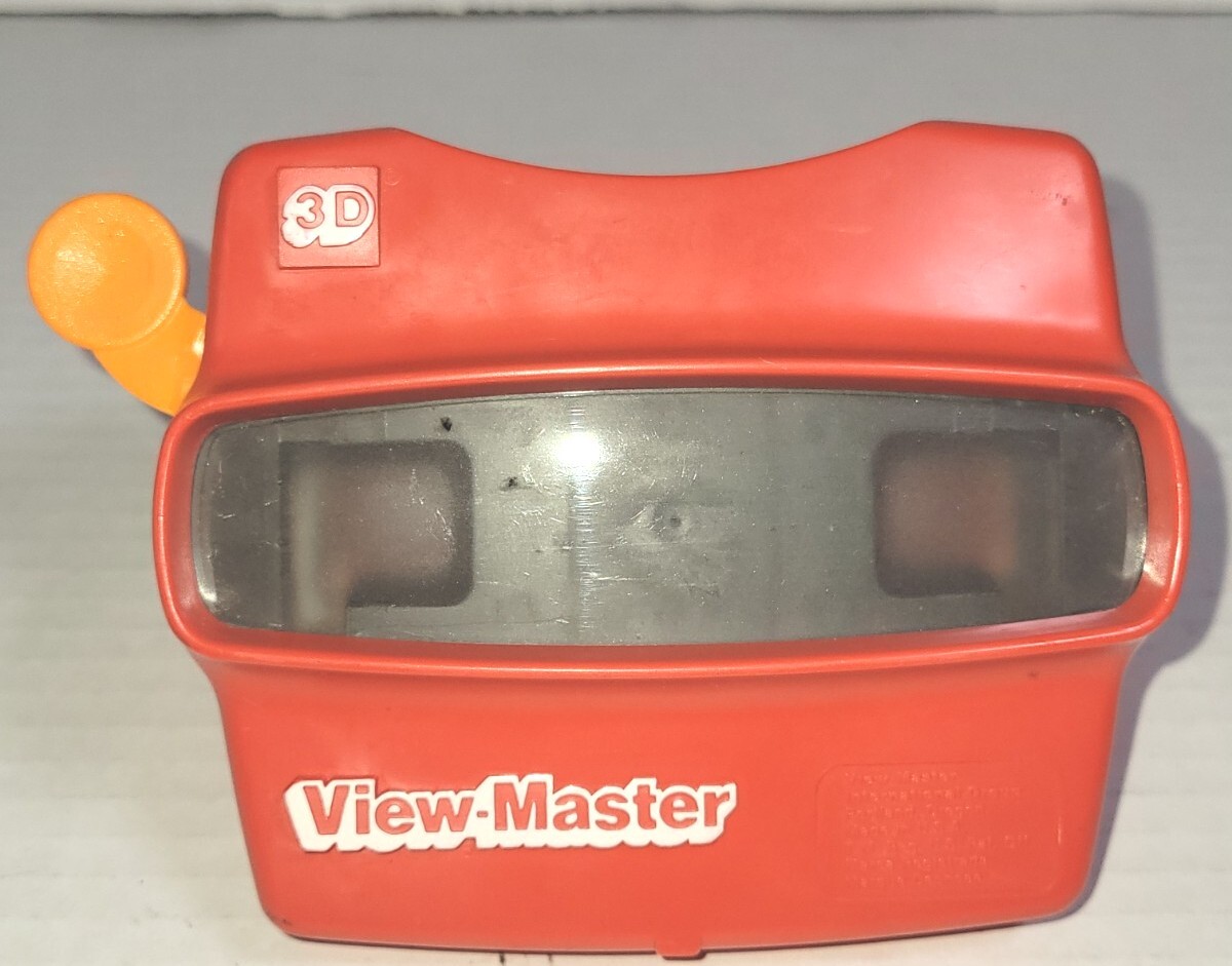 Vtg 1983 3D VIEW-MASTER Red Reel Viewer ~Orange Handle Viewmaster ...