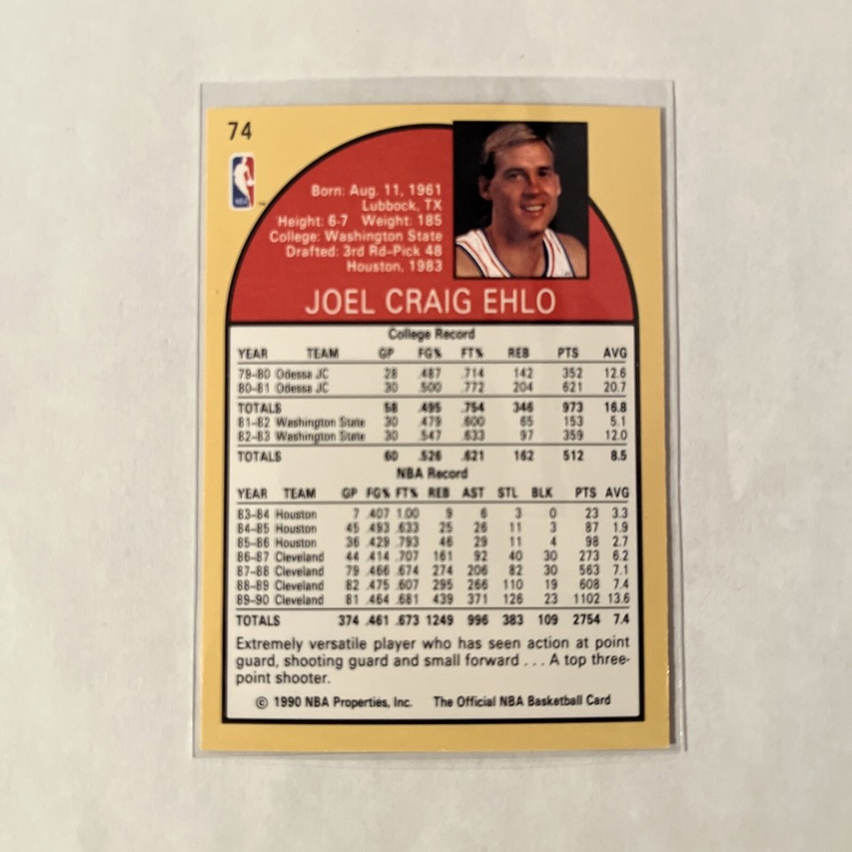Craig Ehlo - 1990-91 NBA Hoops #74 - Cleveland Cavaliers Basketball ...